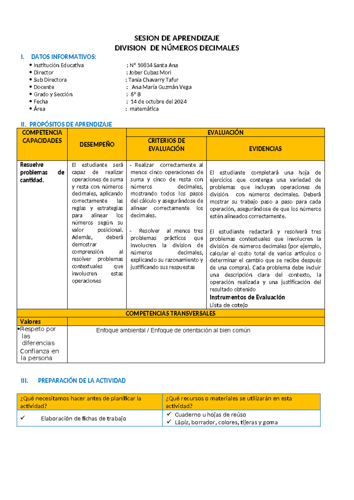 División de Números Decimales: Actividades y Evaluación - Matemáticas ...