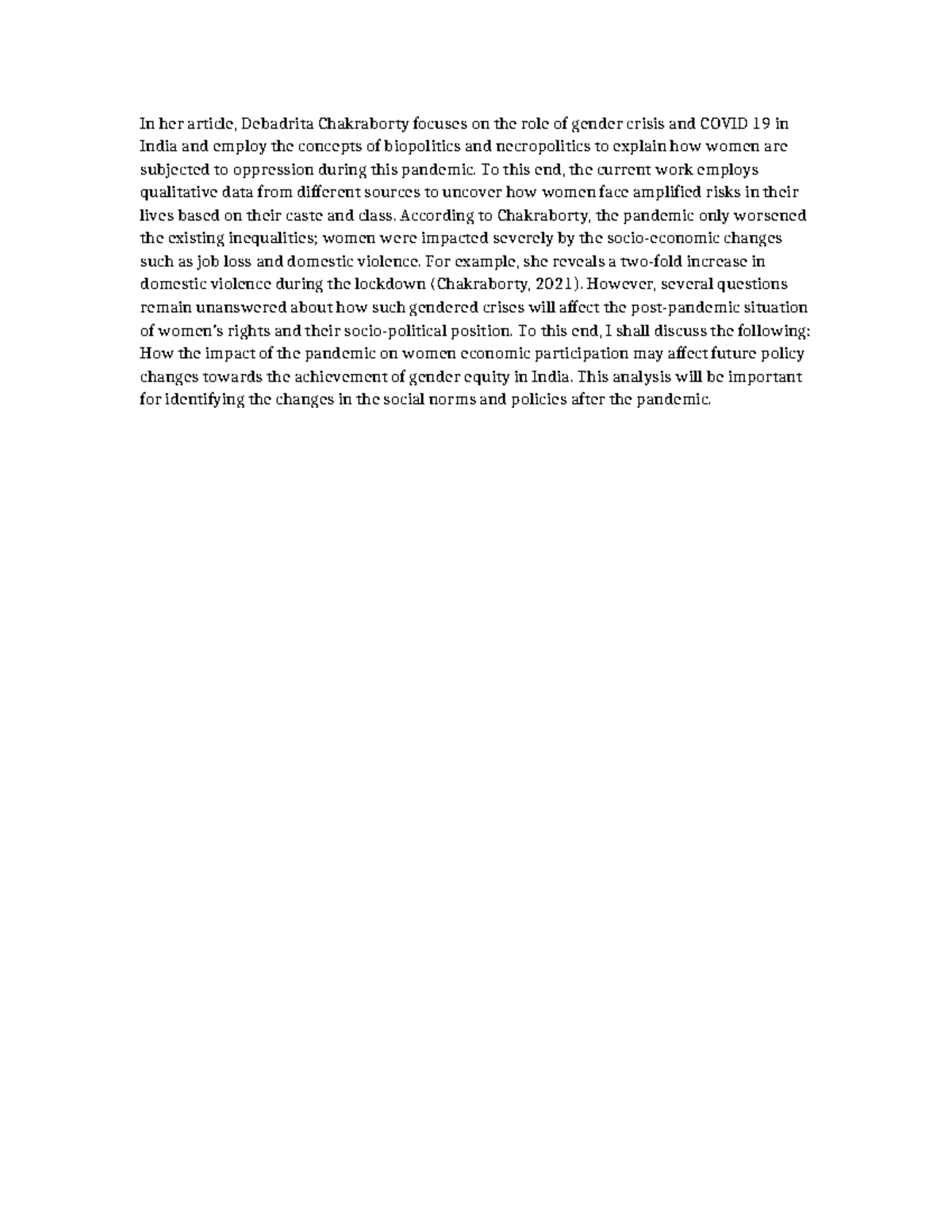 Humanized (48) - Summary - In her article, Debadrita Chakraborty ...