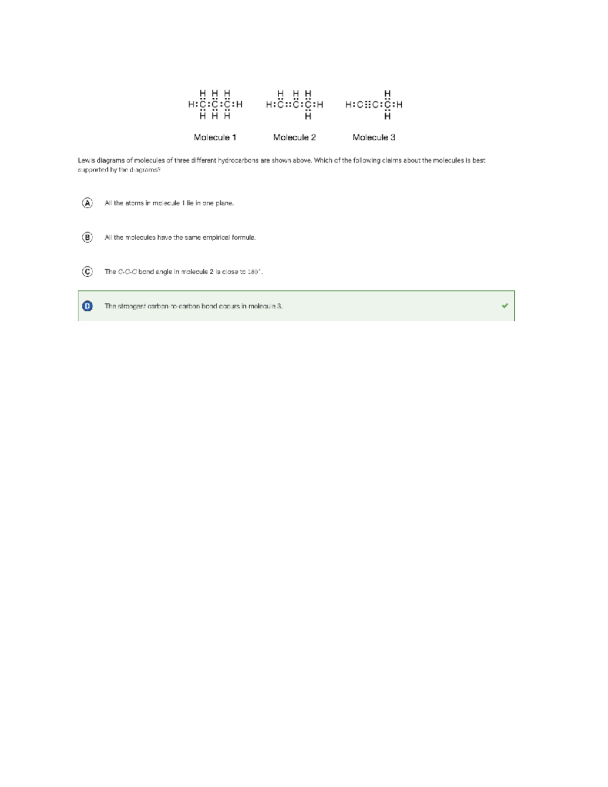 AP Chemistry Unit 2: Hydrocarbon Molecule Lewis Diagrams Analysis - Studocu