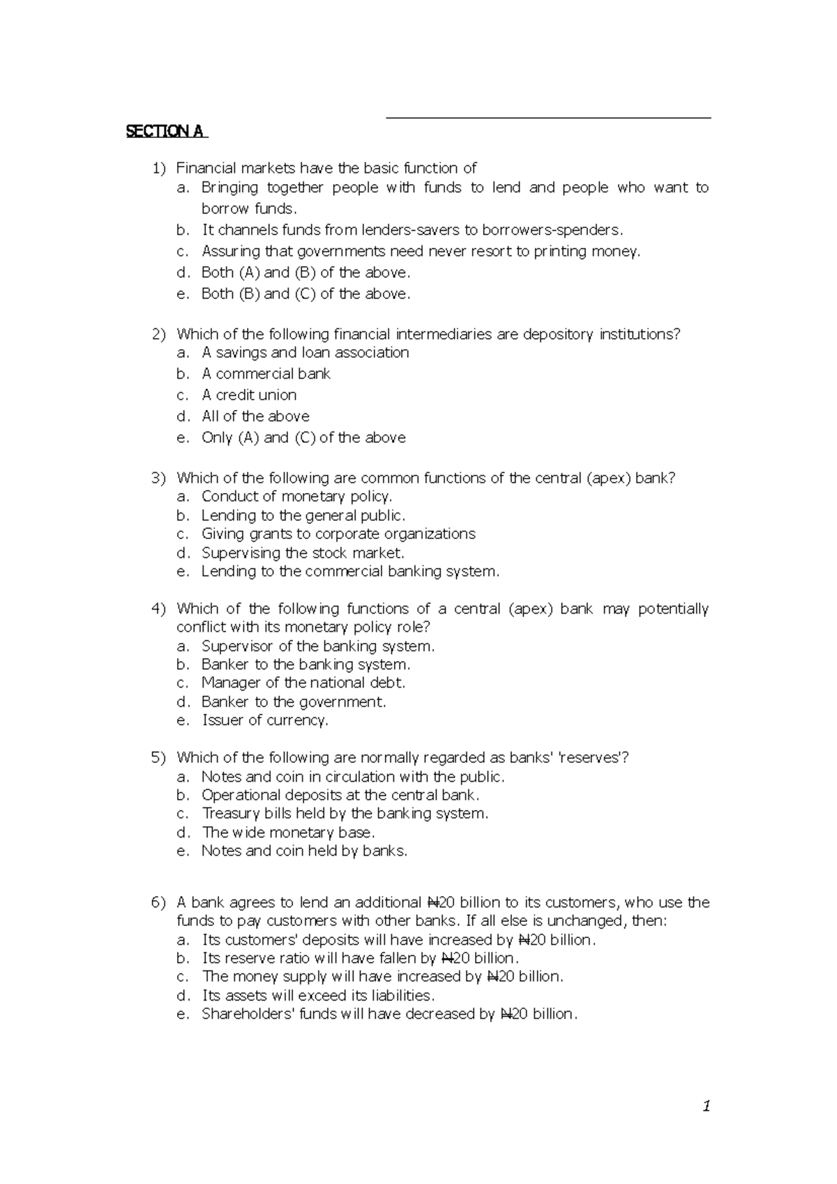 Elements of Banking Practice Questions 2019: Comprehensive Guide - Studocu