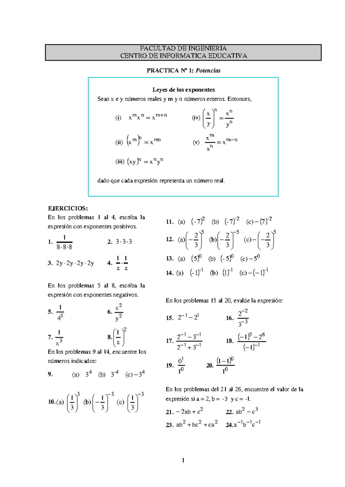 Guía de Cálculo Algebraico - FACULTAD DE INGENIERÍA - Studocu