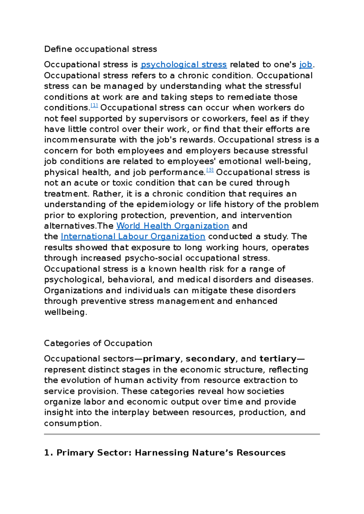 Understanding Occupational Stress: Insights from Practical Exp 1 - Studocu
