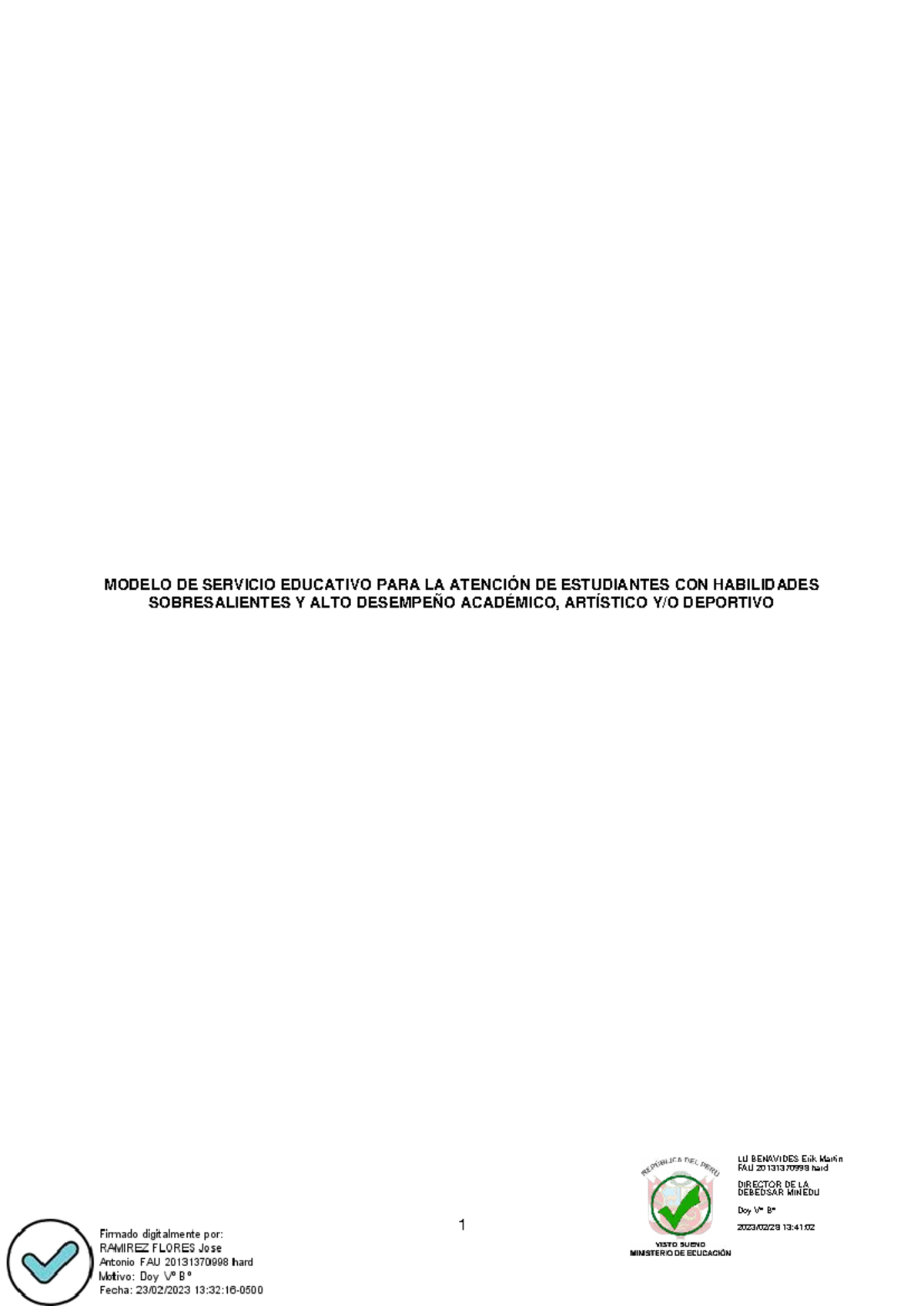 Modelo de Servicio Educativo para Estudiantes Sobresalientes (FAU ...
