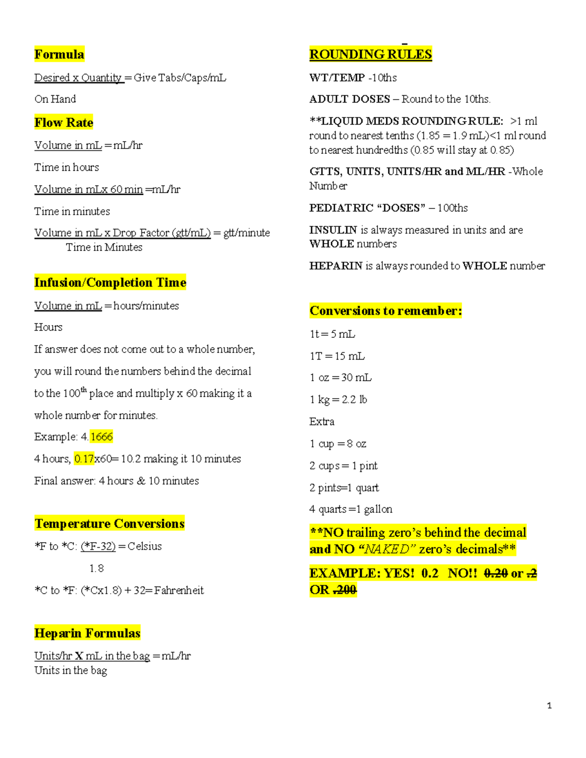 Unit 3 Drug Calculations Review - Essential Formulas & Dosing Guide ...