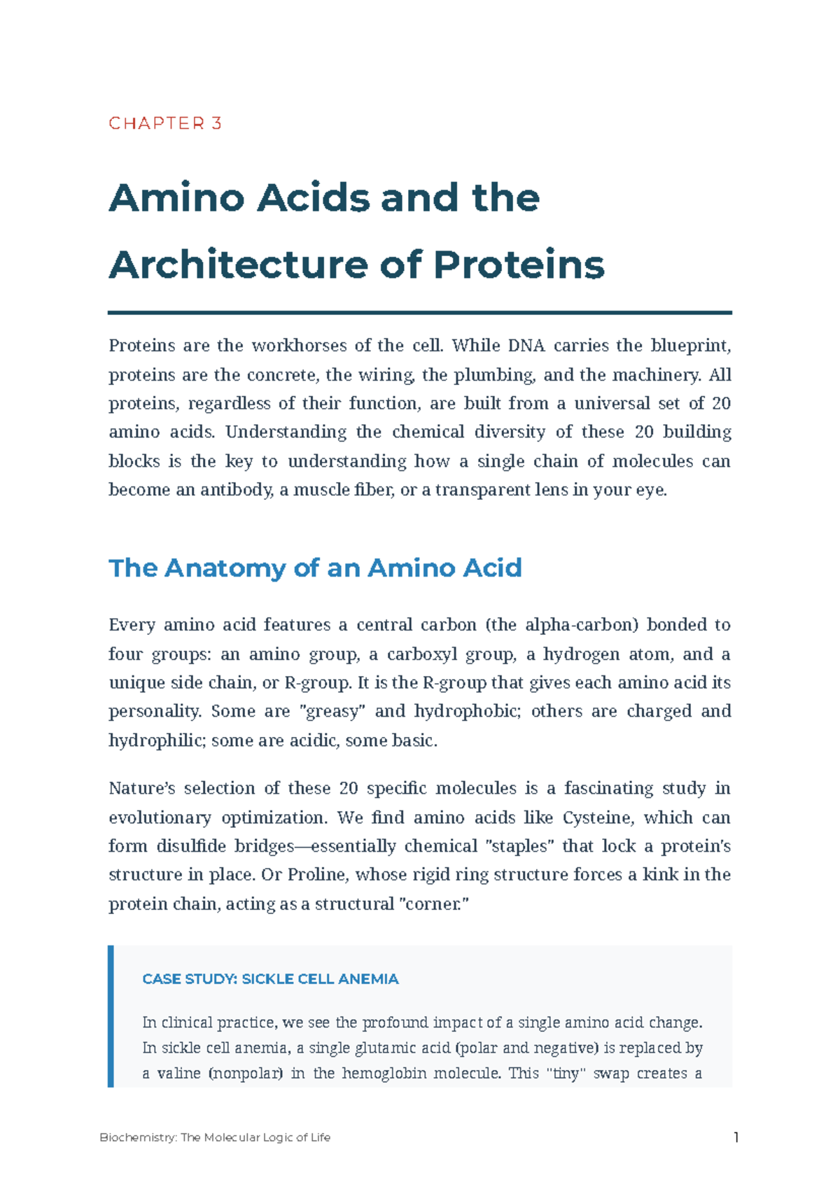 Biochemistry 101: Chapter 3 - Amino Acids & Protein Structure - Studocu