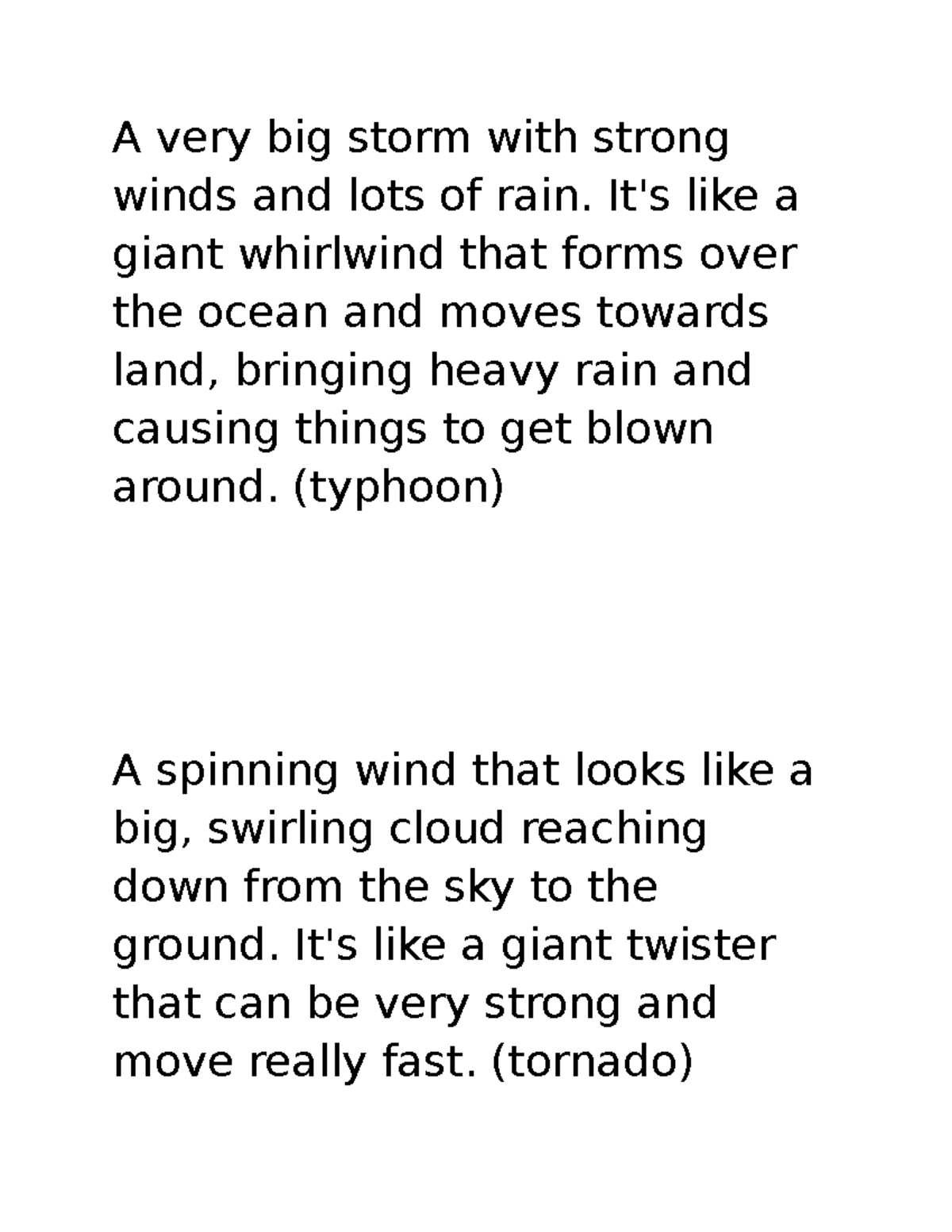 Haha - reg - A very big storm with strong winds and lots of rain. It's ...