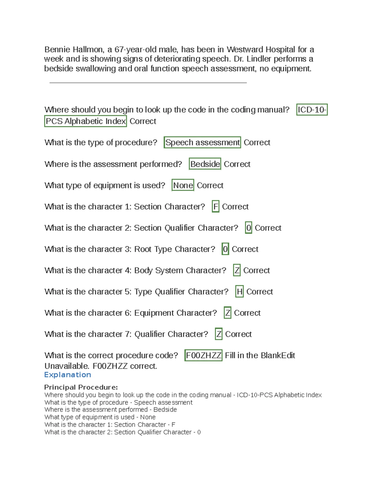Medical coding - Questions / Answers - Using the techniques described ...
