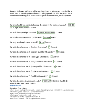 PCS Coding Questions - HI255 UNIT 7 LAB QUIZ Micah Fullmore, a 17-year ...