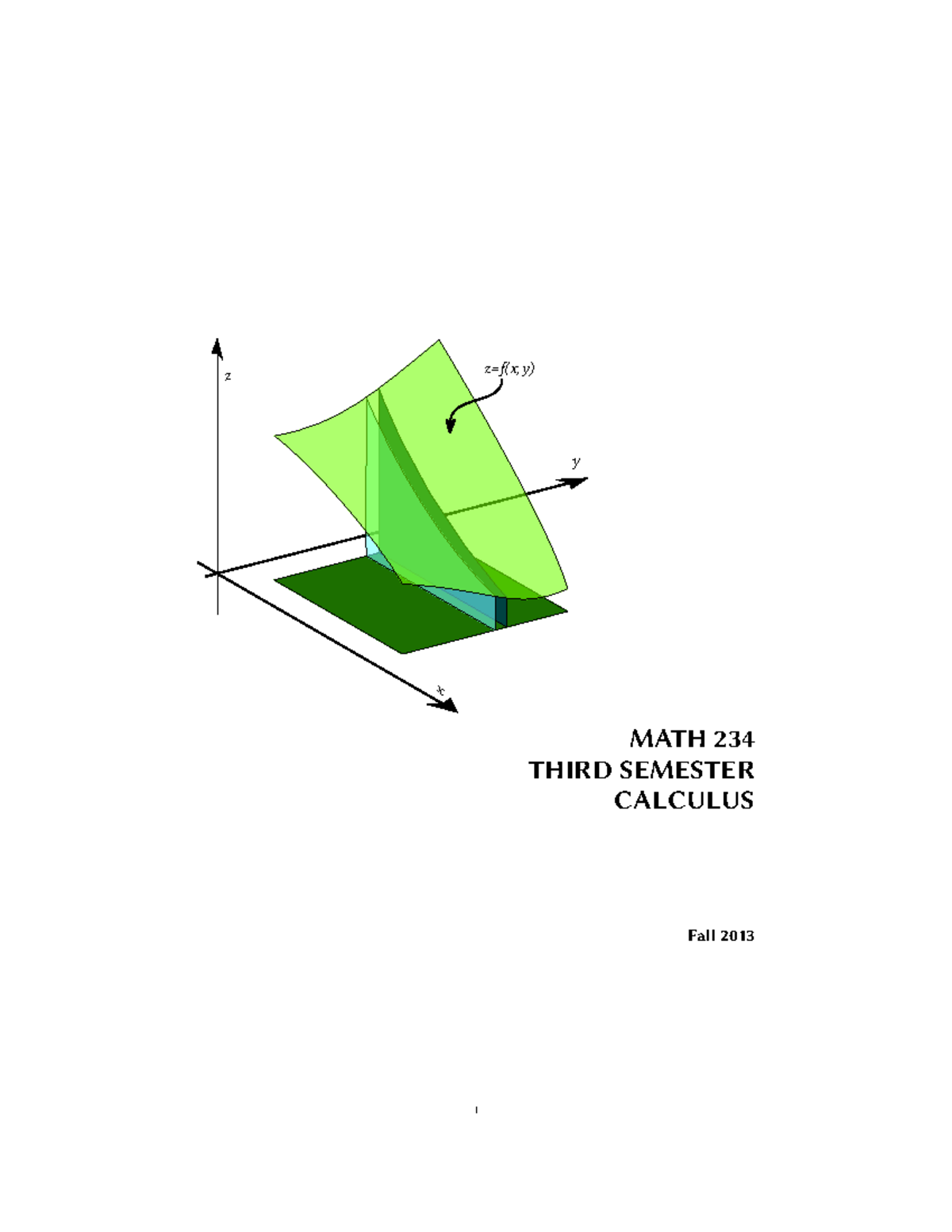 MATH 234: Detailed Lecture Notes on Multivariable Calculus Concepts ...
