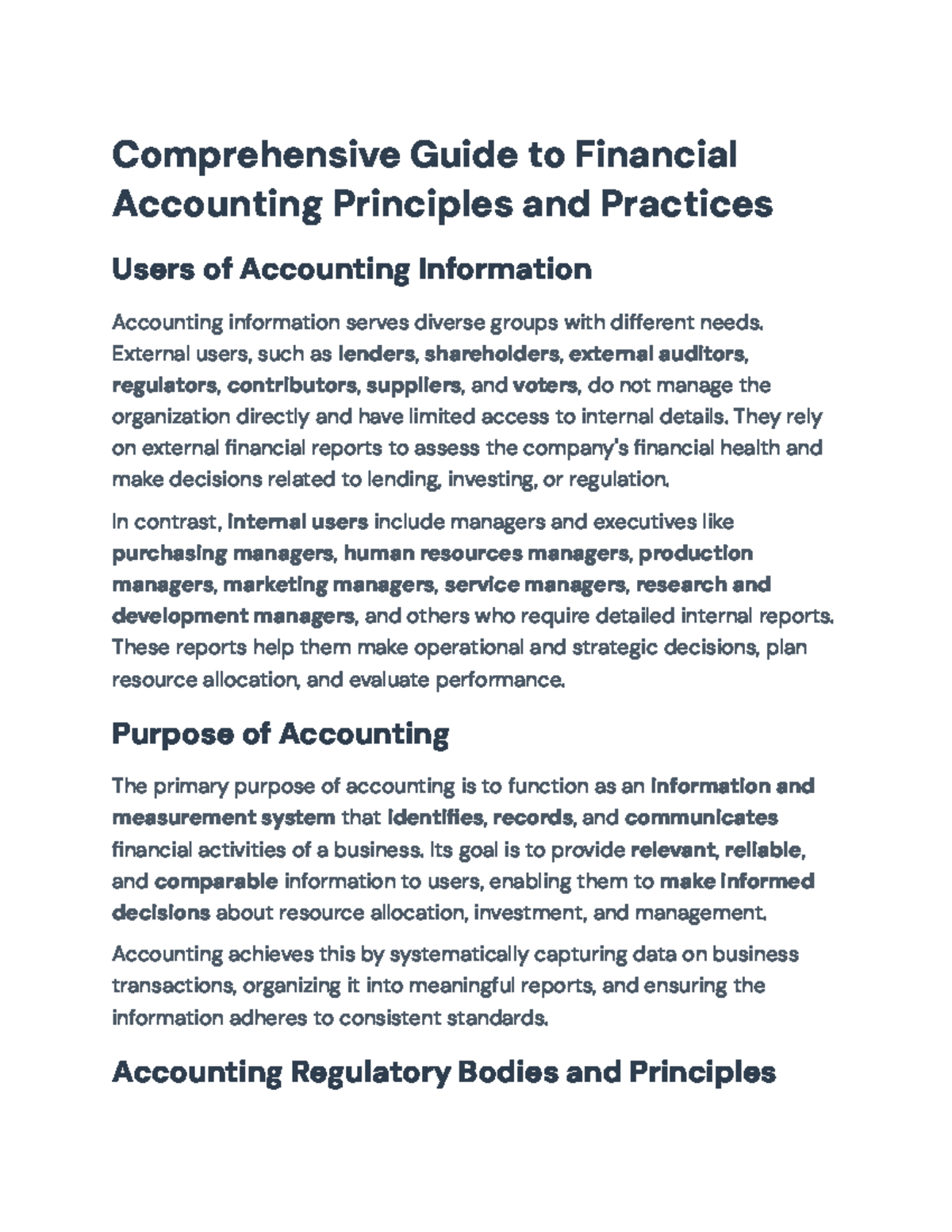 Comprehensive Guide to Financial Accounting Principles (ACCT 101) - Studocu