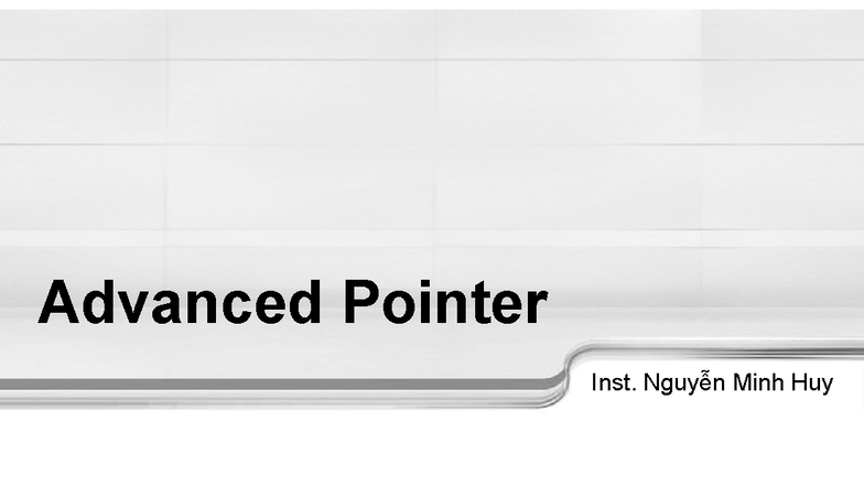 AP-03 Advanced Pointers: Memory Management & Techniques - Studocu