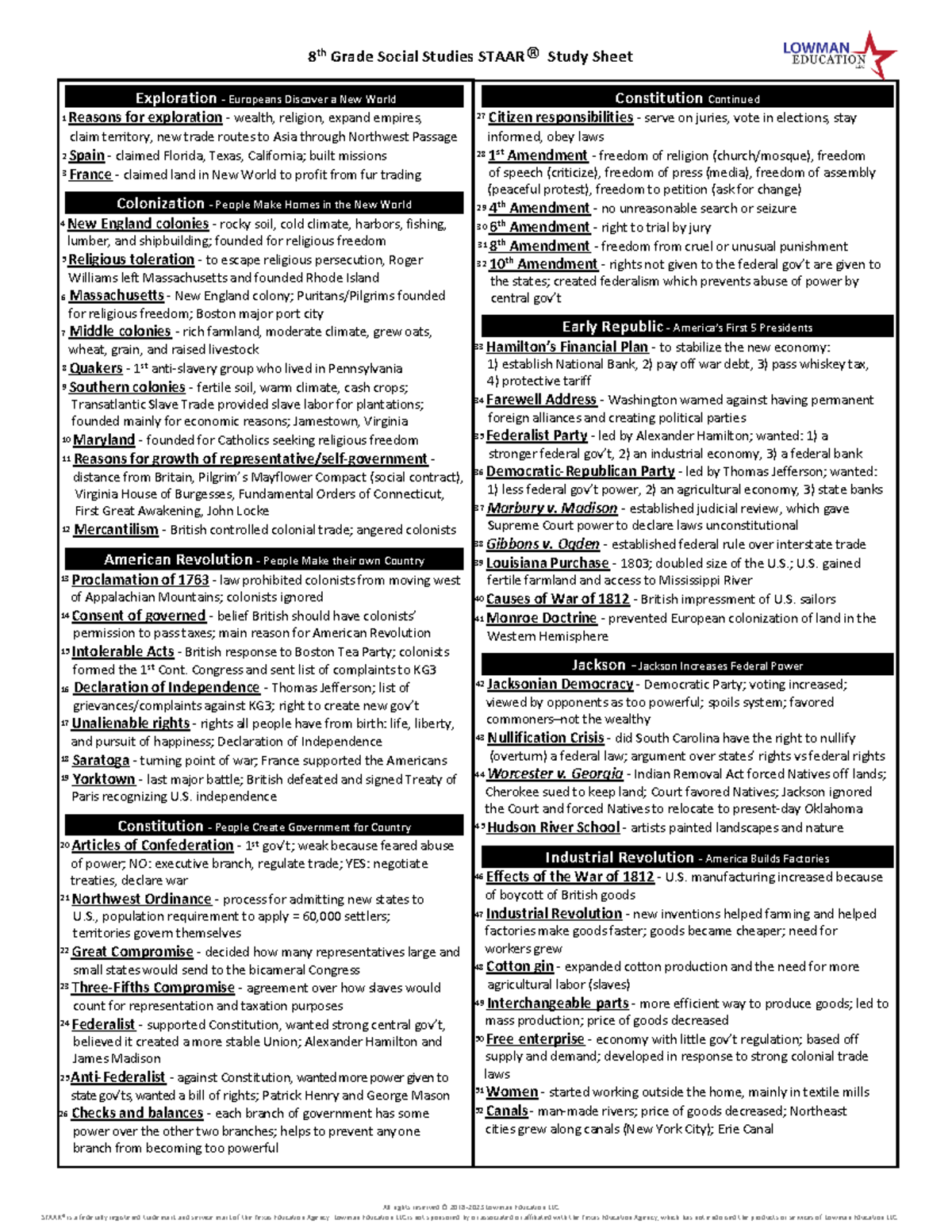 8th Grade Social Studies STAAR® Comprehensive Study Guide - Studocu