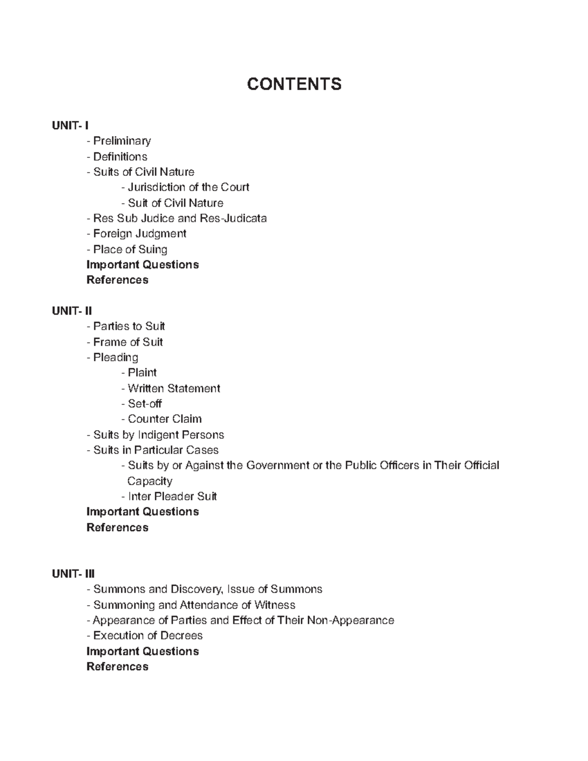 CPC Study Notes for Civil Procedure Code (CPC) Final Exam - Studocu