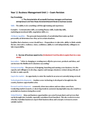 Unit 1 AOS 3: Understanding the External Business Environment and ...