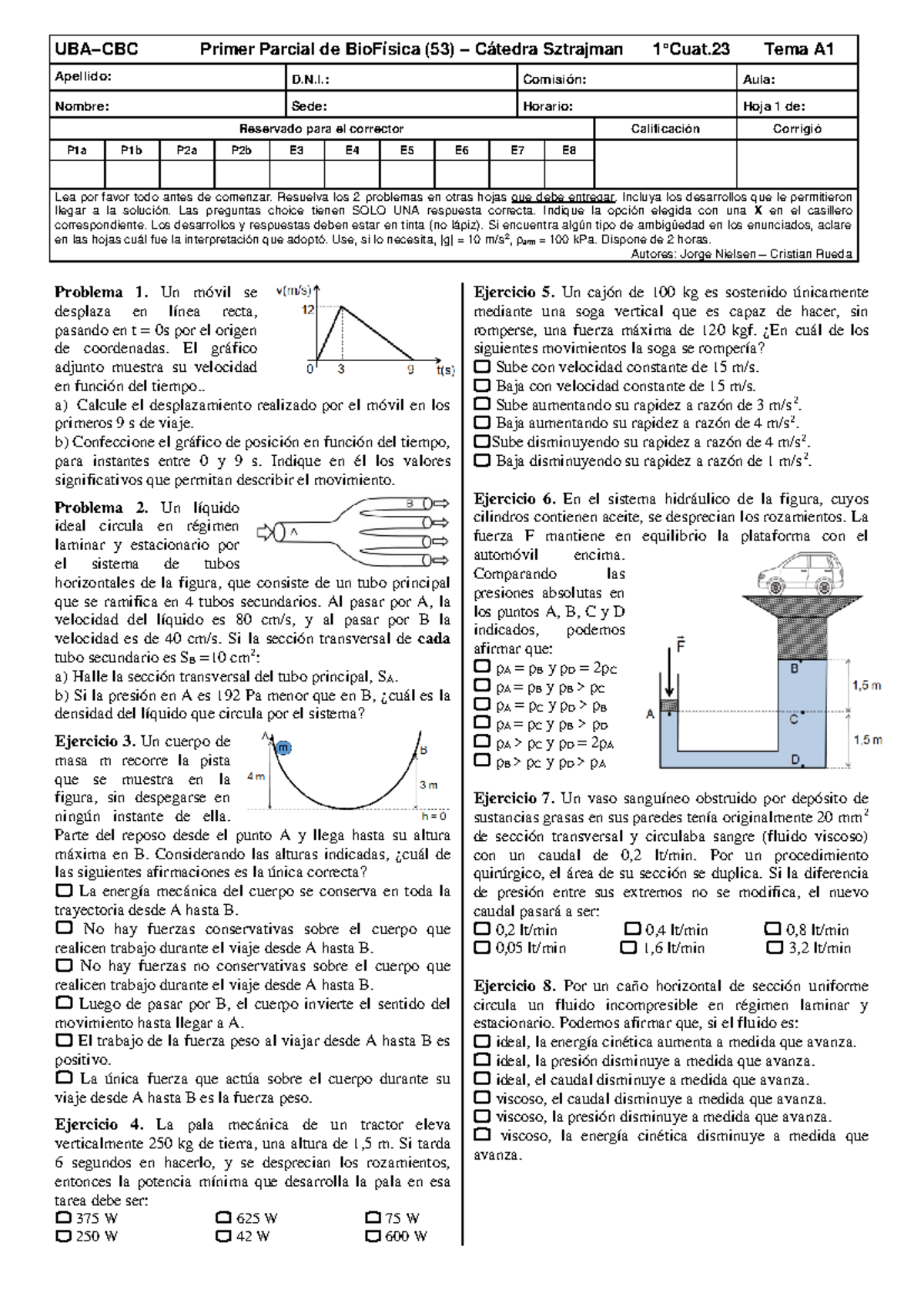 Parcial de Biofísica (53) - Cátedra Sztrajman - Problemas y Ejercicios ...