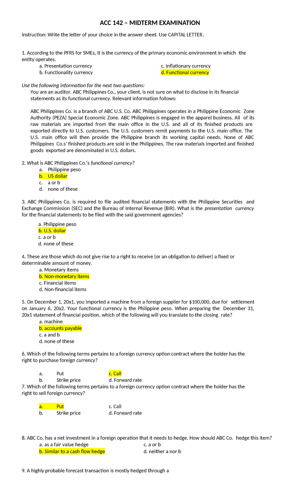 ACC 142 Midterm Exam Questions and Answers - Studocu
