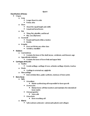 A&P Study Guide: Chapters 1, 4, and 5 Overview - Study Guide one ...