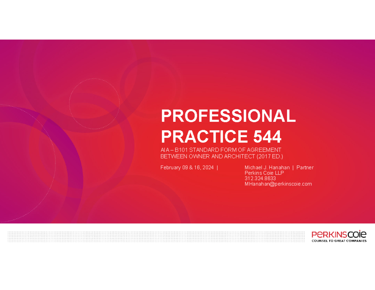 AIA B101-2017 Owner-Architect Agreement Overview and Key Provisions ...