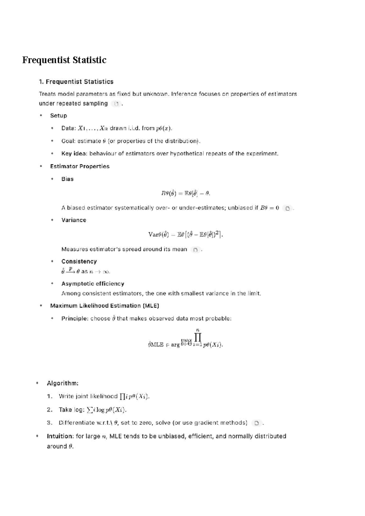 Stats ML Cheat Sheet: Bayesian vs Frequentist Approaches and Key ...