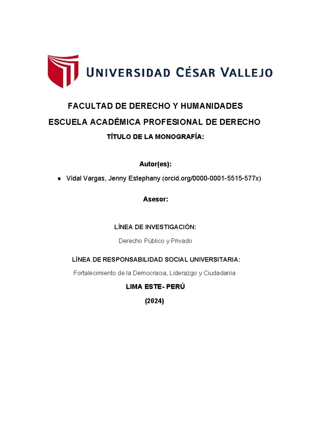 Caratula trabajo ucv - ..... - Derecho de contratos - FACULTAD DE ...