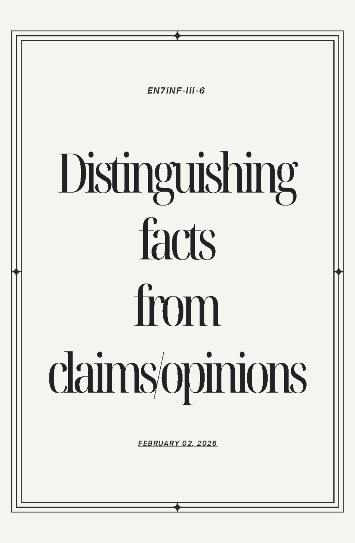 Distinguishing Facts from Opinions: A Comprehensive Guide - Studocu