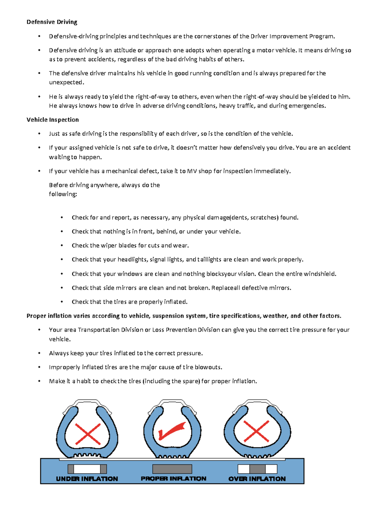 Defensive Driving Principles and Vehicle Safety Checks - e-Ekiti - Studocu