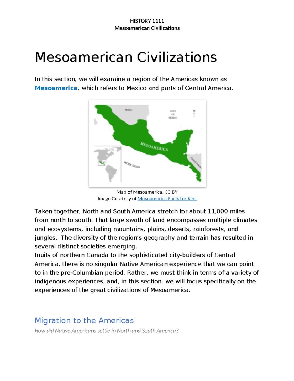 HISTORY 1111: Examining Key Mesoamerican Civilizations and Their Legacy ...