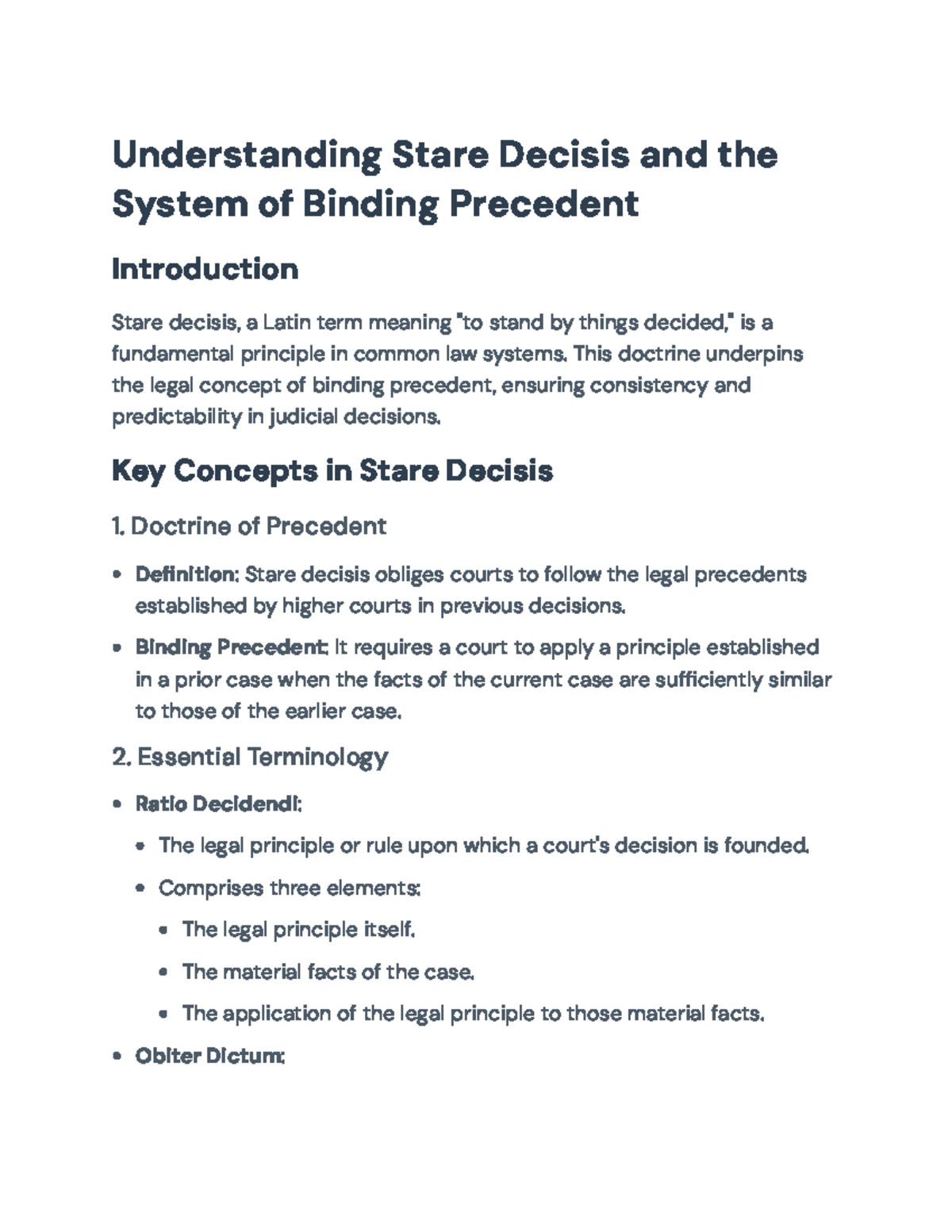 Understanding Stare Decisis: Key Concepts and Judicial Mechanisms ...