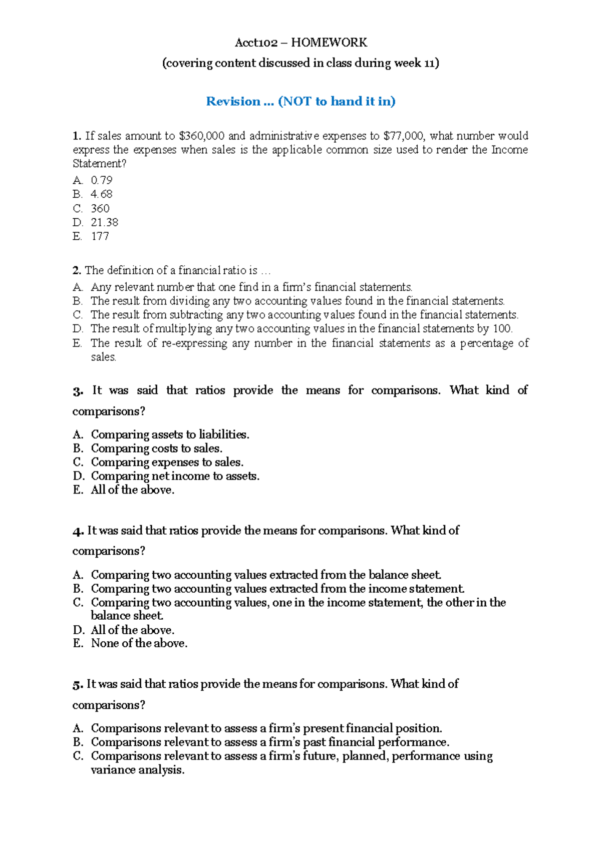 HW-Part 2 for Week 12 - Tutorial 12 - Acct102 – HOMEWORK (covering ...