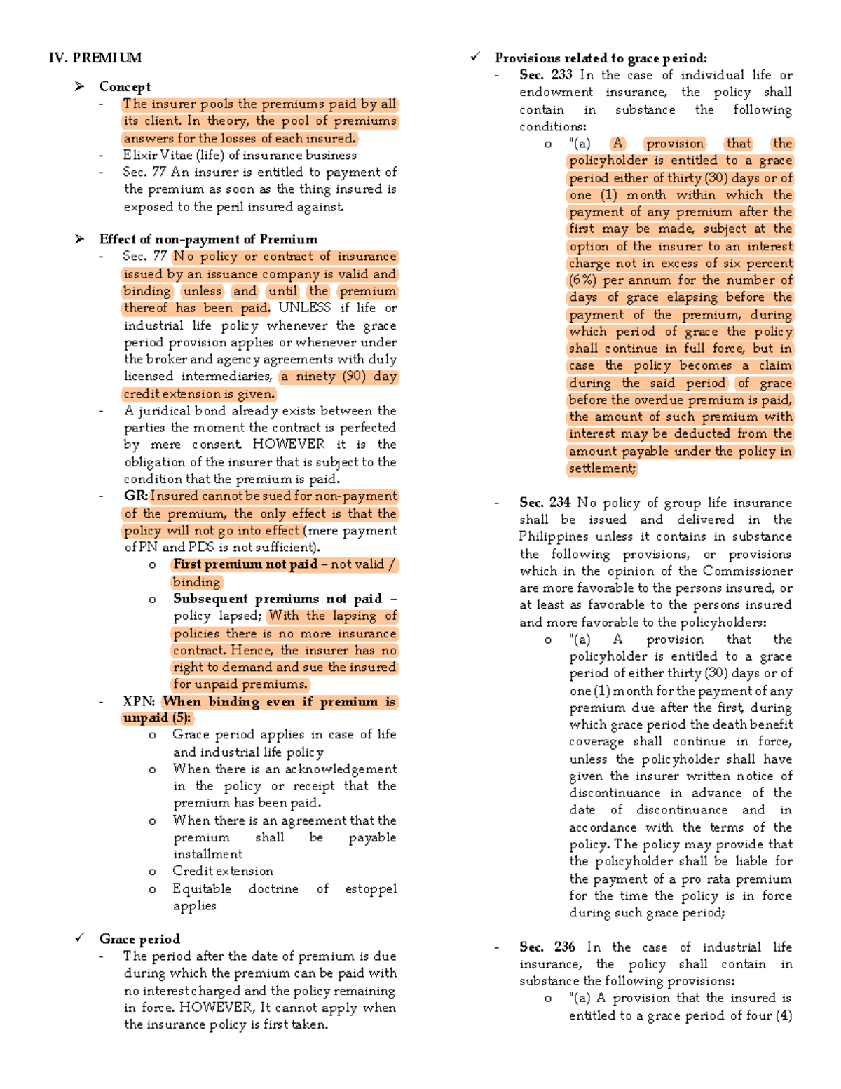 Chapter 4 Notes: Understanding Premiums in Insurance Policies - Studocu