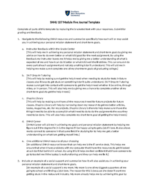 SNHU 107 Module Three - N/A - SNHU 107 Module Three Journal Template ...