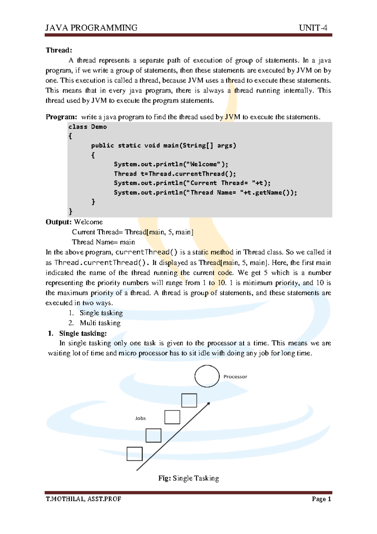 JAVA PROGRAMMING UNIT-4: Understanding Threads and Synchronization ...