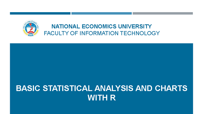 BASIC STATISTICAL ANALYSIS & CHARTS WITH R - IT101 Lesson Notes - Studocu