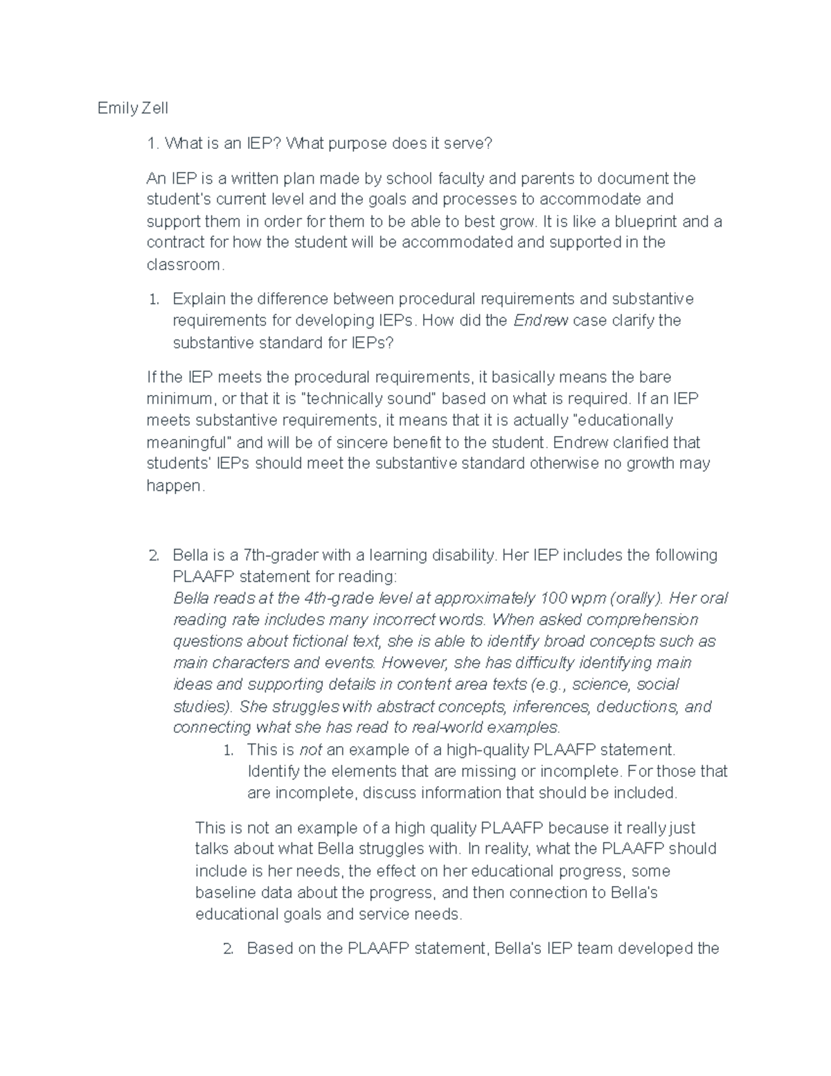 IEP Assessment Insights: Understanding IEP Components & Standards - Studocu