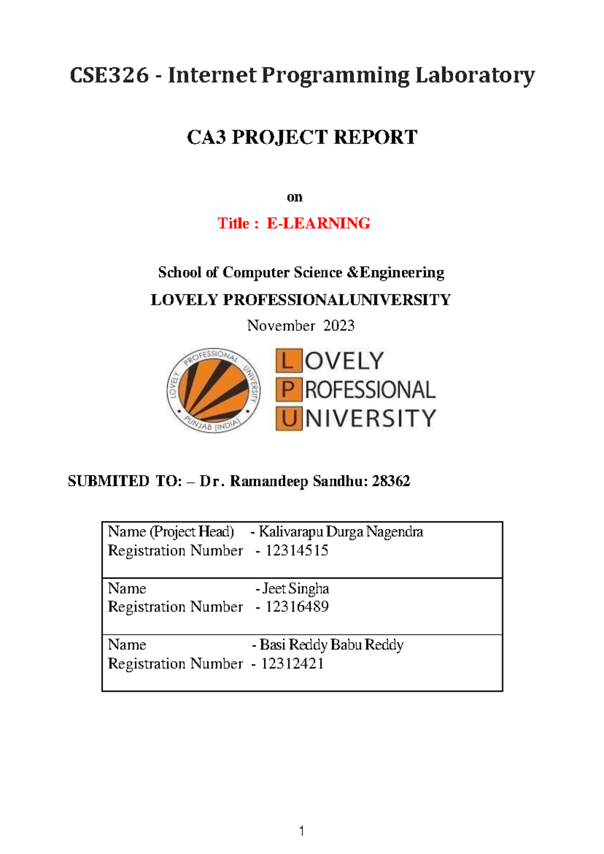CSE326 - notes - CSE326 - Internet Programming Laboratory CA 3 PROJECT ...