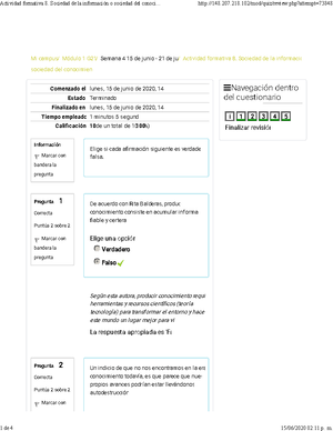 Cuestionario. Actividad Formativa 7 El lenguaje de las ciencias - ####### Mi campus / Módulo 3 ...
