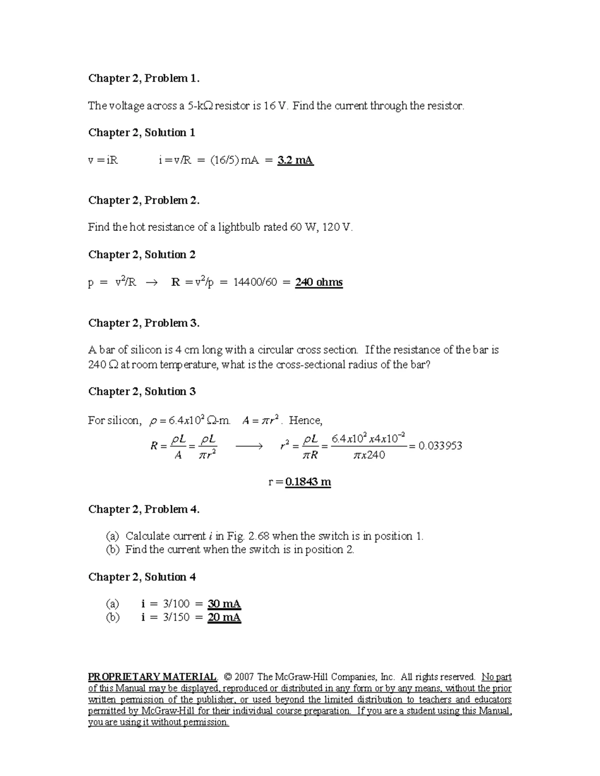 QUIZ 2 - fundamentals of electric circuits 7th Solution Chapter 2 ...