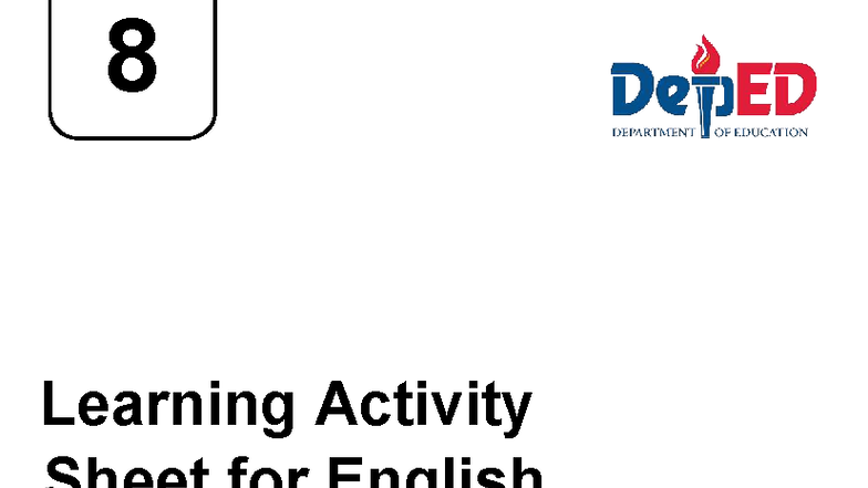 Q3 Learning Activity Sheets for English 8: Lesson Insights and Assessments - Studocu