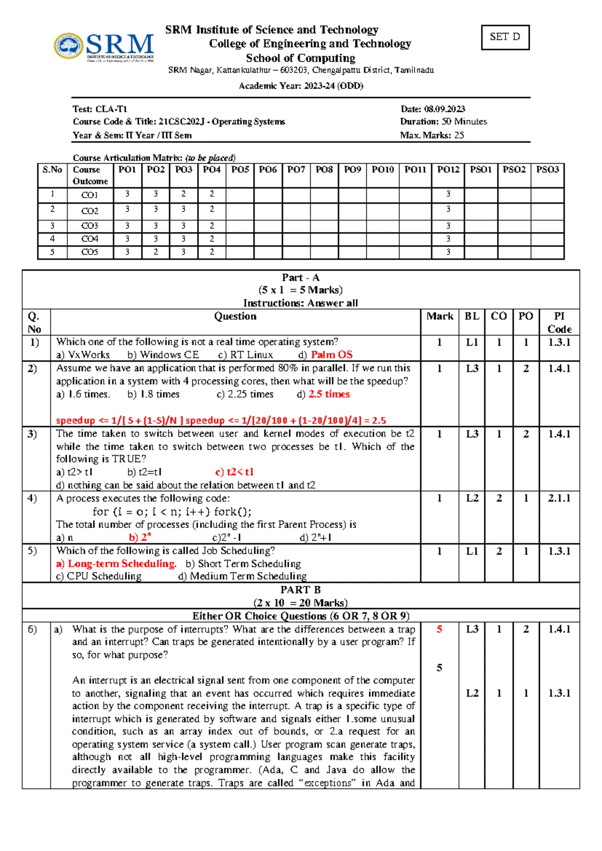 Rubrics Assignment 1 Individual Social Responsibilities - SRM INSTITUTE ...