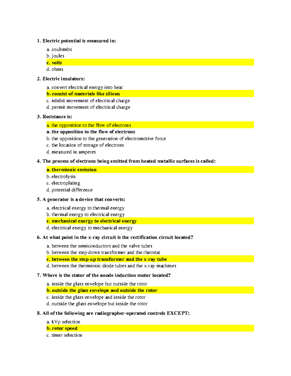 Radiography Principles and Interactions: Quiz Review (RAD 2023) - Studocu