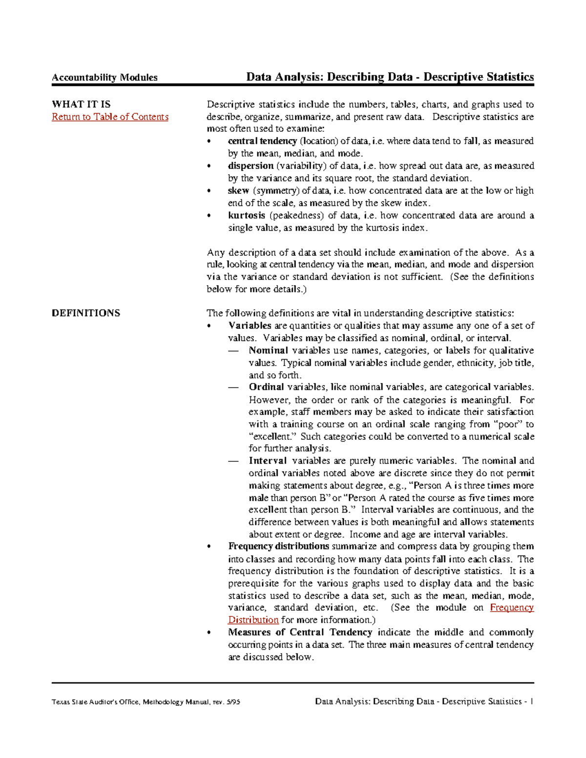 Data Analysis: Descriptive Statistics Overview and Key Concepts - Studocu