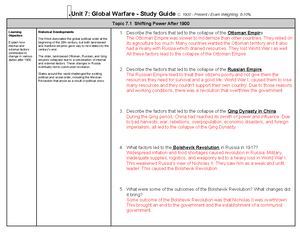 Unit 7 - WWII Guided Notes - Unit 7: World War II Notes Topic 7 ...