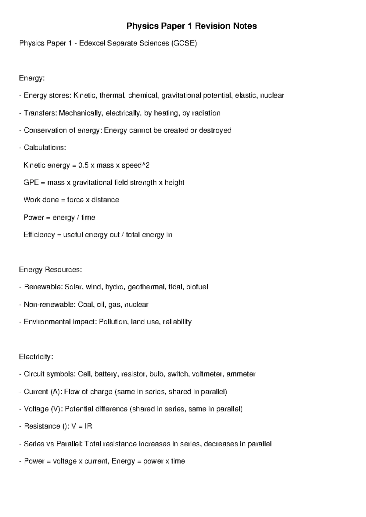 GCSE Physics (8463) HT Equations Sheet for June 2025 Exam - Studocu