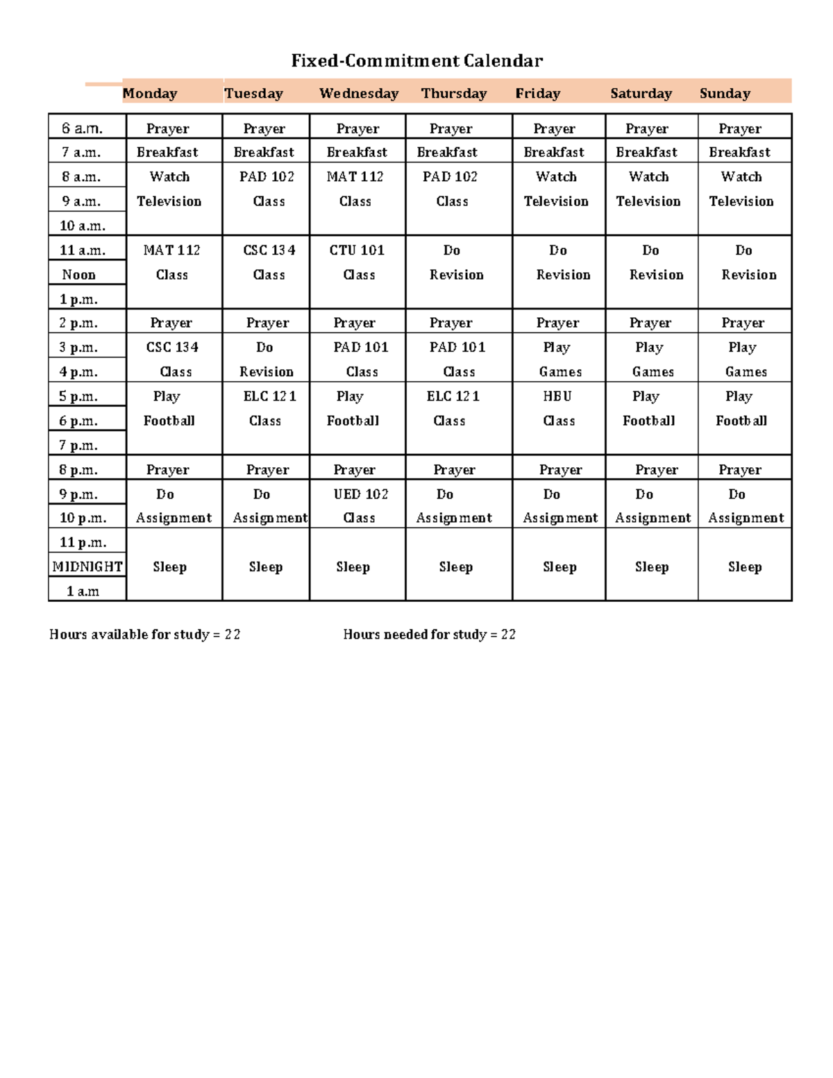 Chapter 3 - Fixed-Commitment Calendar for e-Portfolio - Studocu