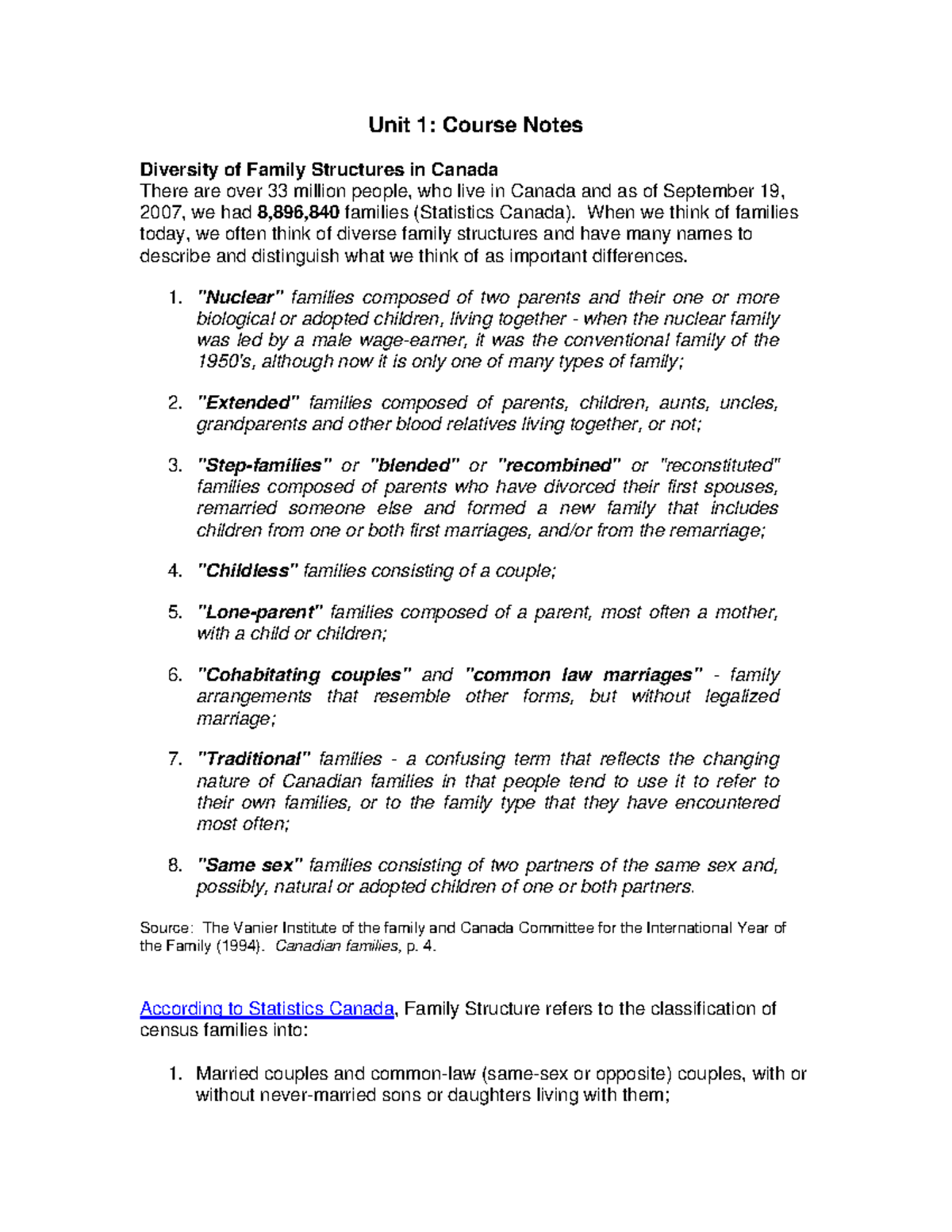 Unit 1 Course Notes- FRHD*1020 - Unit 1: Course Notes Diversity of ...