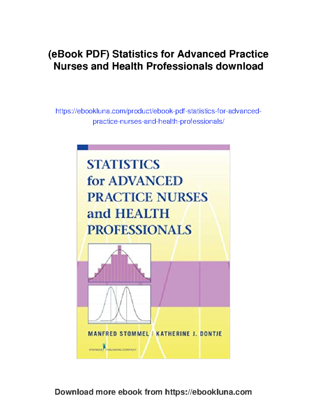Statistics for Advanced Practice Nurses: A Comprehensive Guide - Studocu