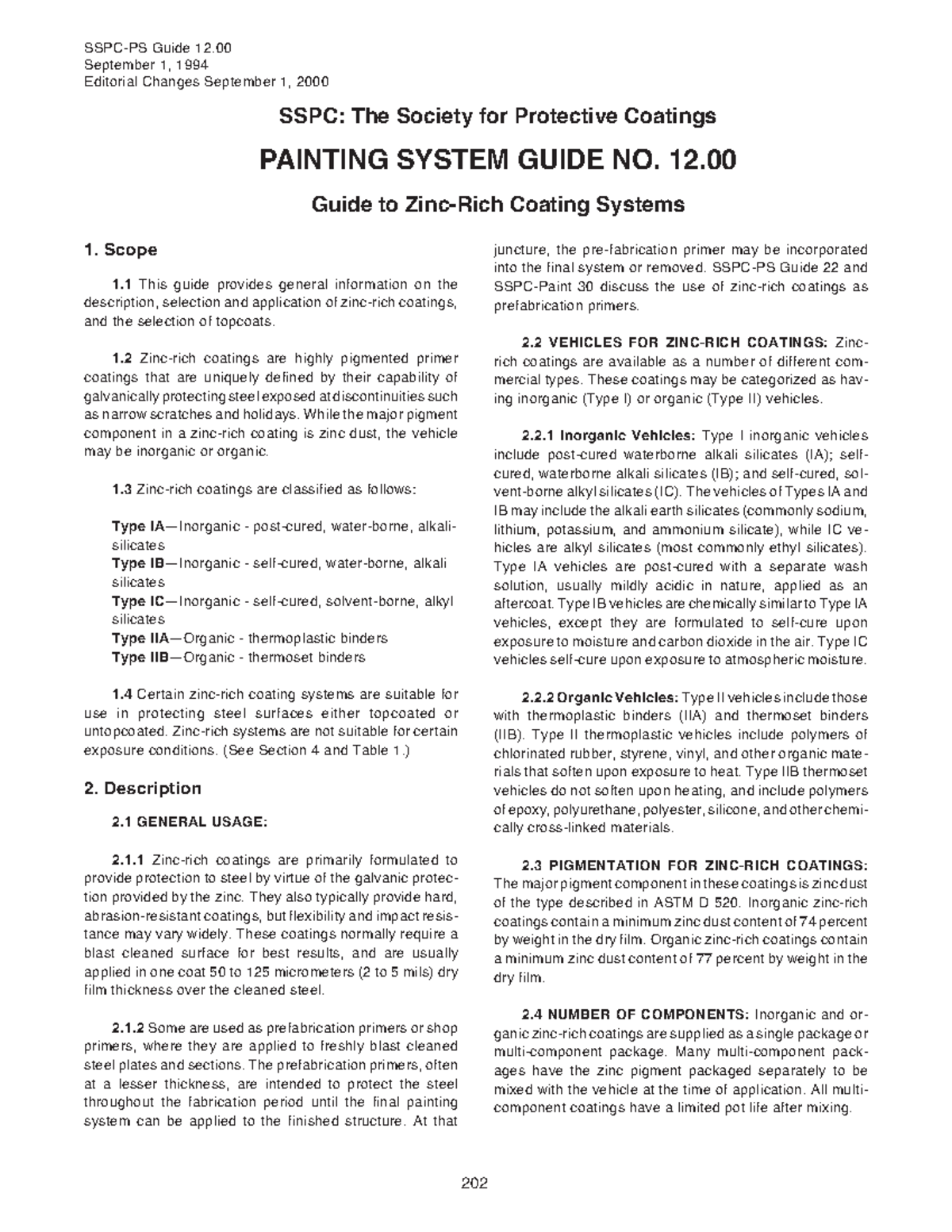 SSPC-PS Guide 12: Comprehensive Overview of Zinc-Rich Coating Systems ...