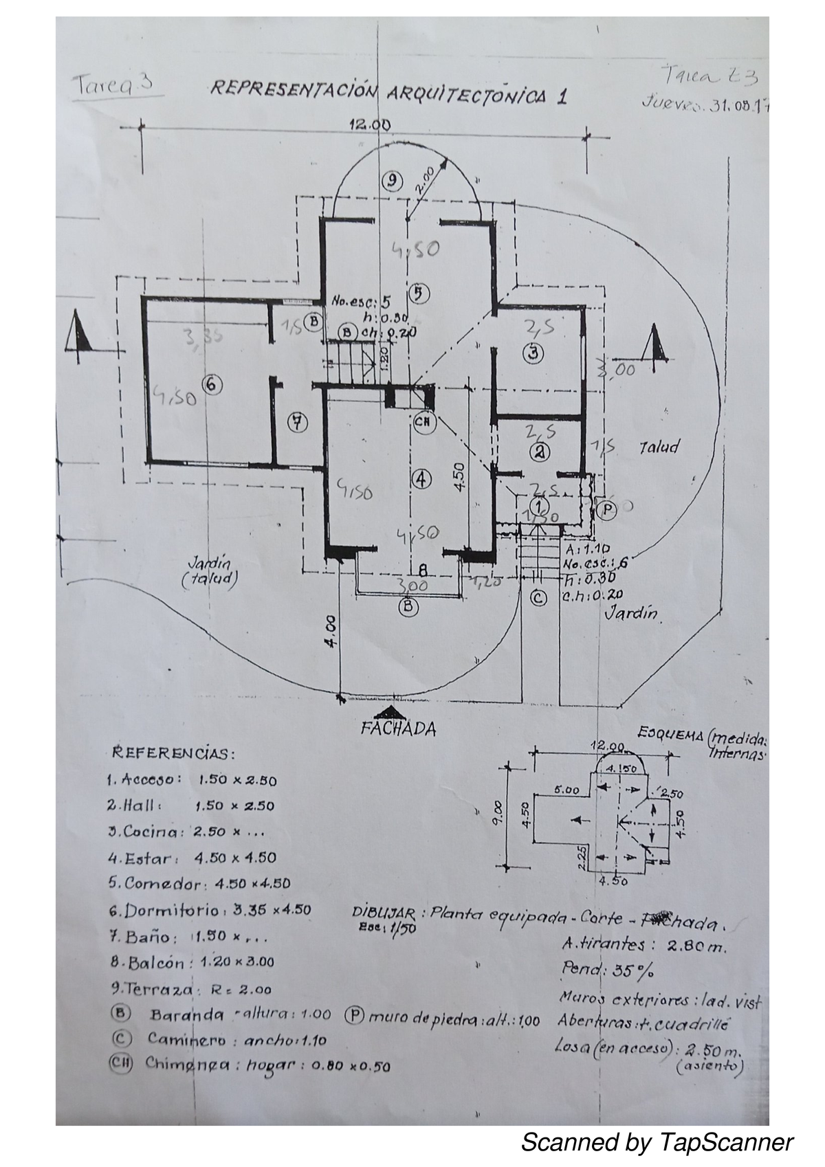 Repre tarea - Tarea 3 Talea E3 REPRESENTACIÓN ARQUITECTONICA 1 Jueves. 31.05 12 9 of 4,50 5 No ...