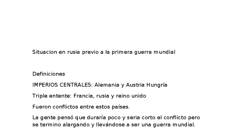 Situación en Rusia y el Comunismo Soviético: 1914-1922 - Studocu