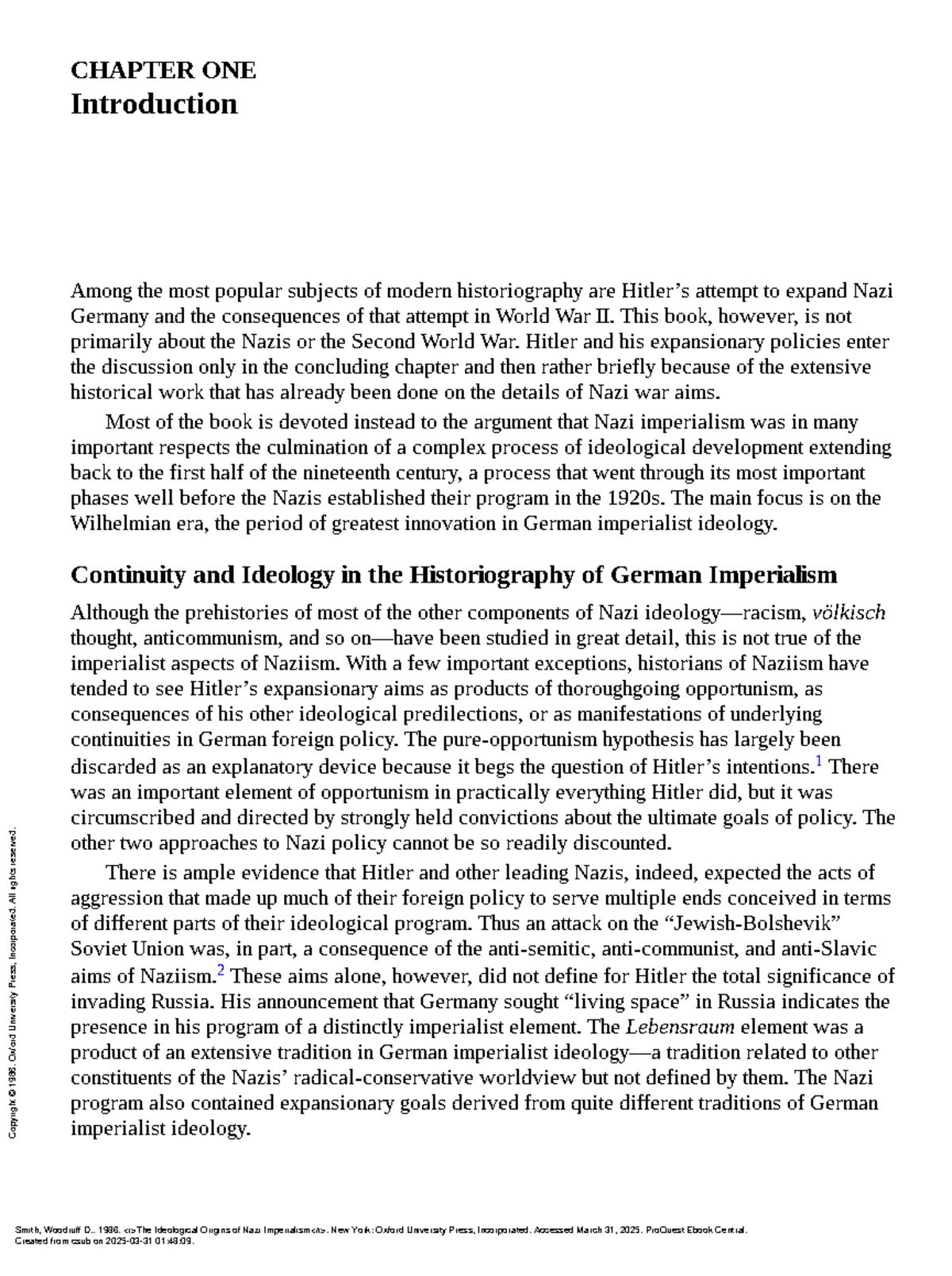 Nazi Imperialism Ideology: A Critical Examination (HIST 402) - Studocu